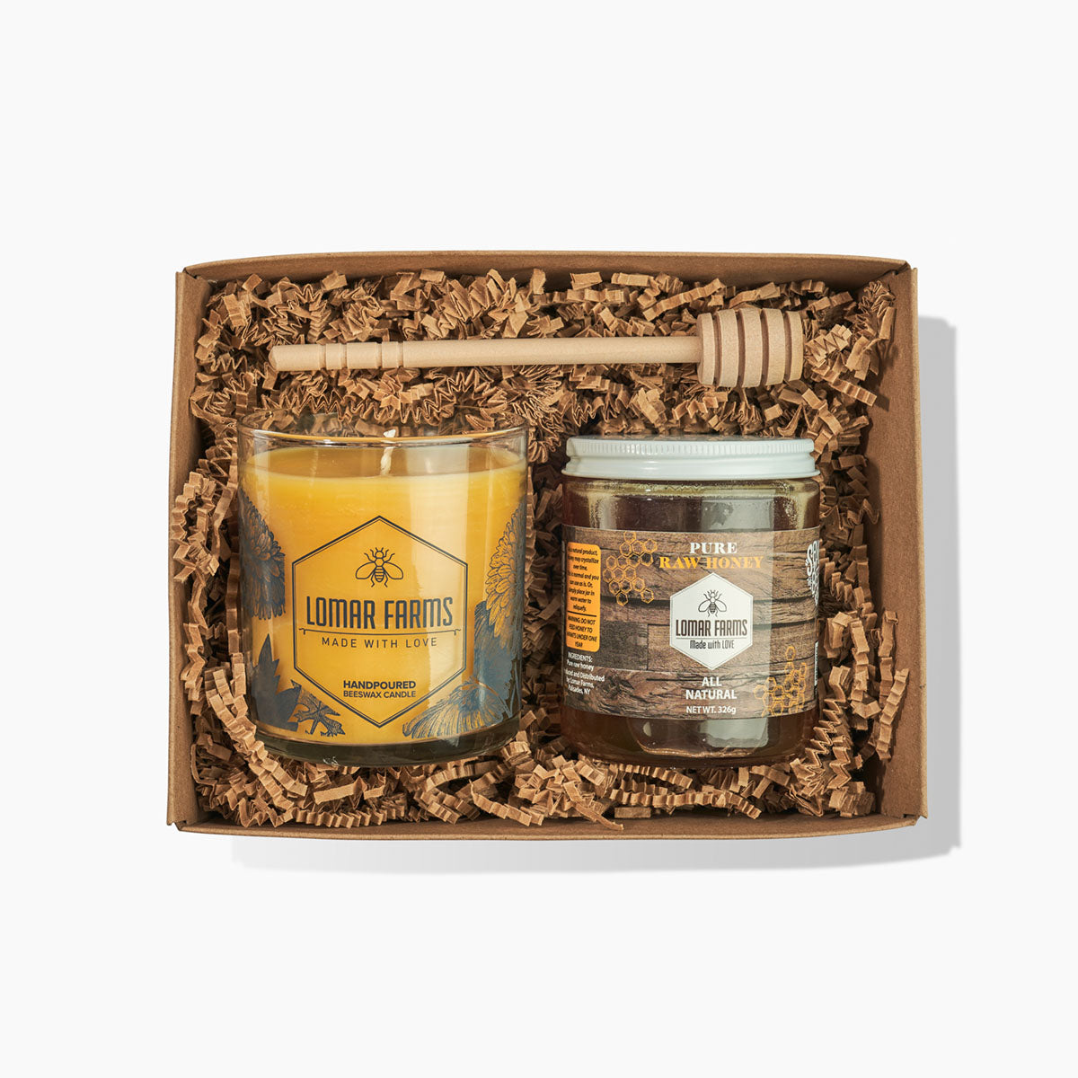 Honey Love Box Wild Mountain Honey Scented Candle 12oz & 8oz jar of Raw ...